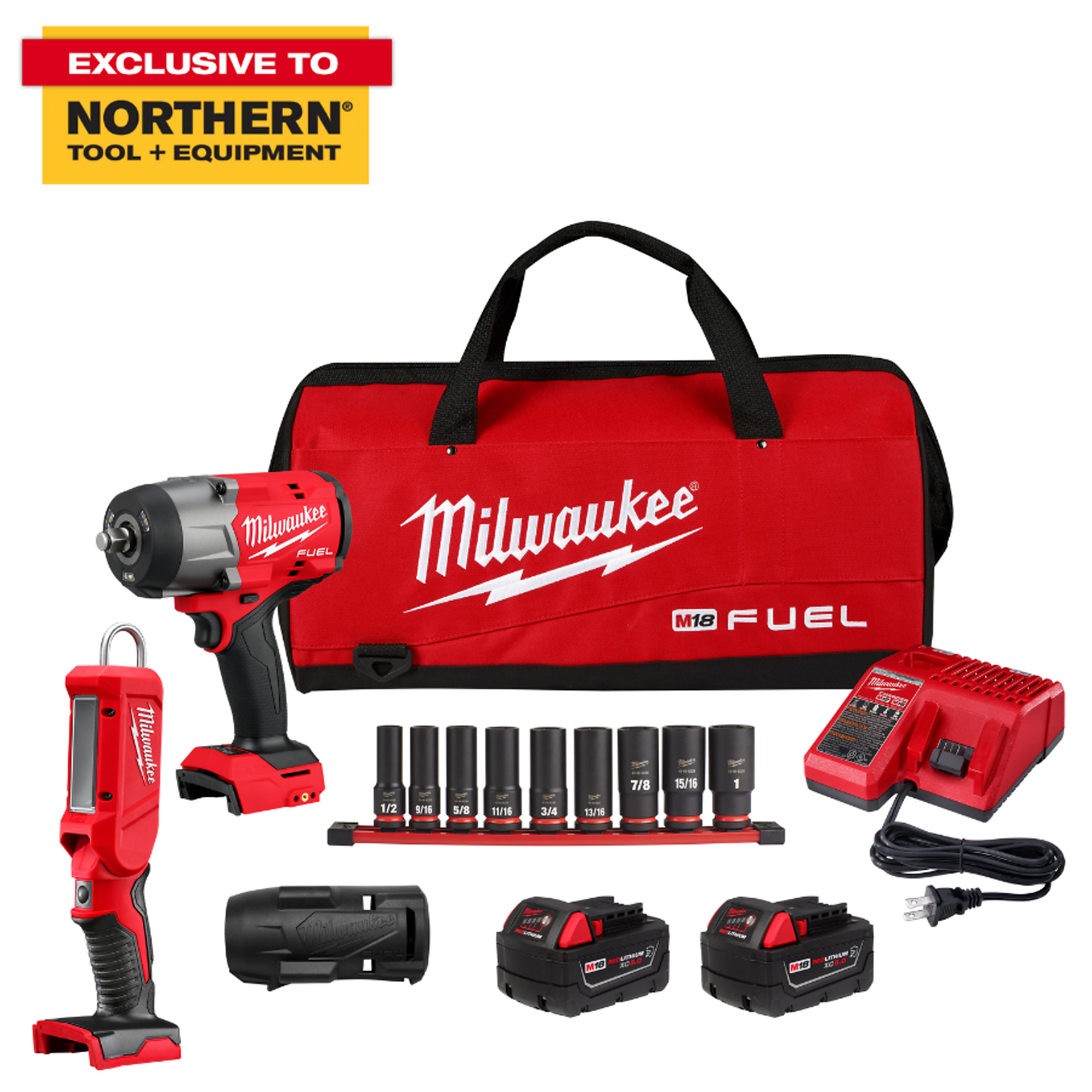 Milwaukee M18 FUEL 1/2in. High Torque Impact Wrench with Light Socket, Drive Size 1/2 in, 18V ...